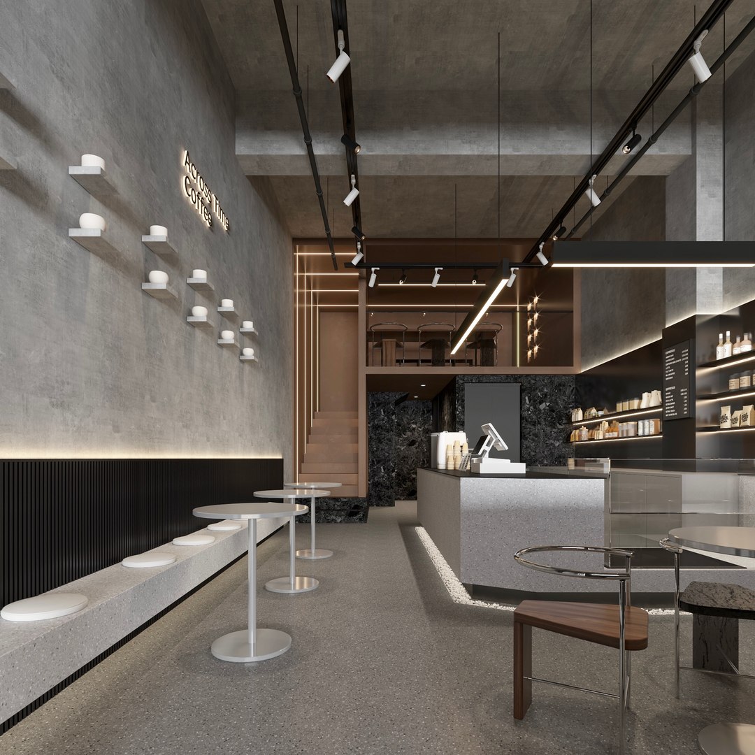 Modern Coffee Shop Interior1 Model - TurboSquid 2240708