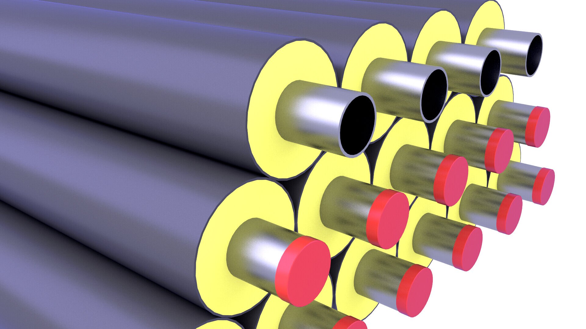 Underground Pre Insulated Heating Pipes 66 3D Model - TurboSquid 2257277