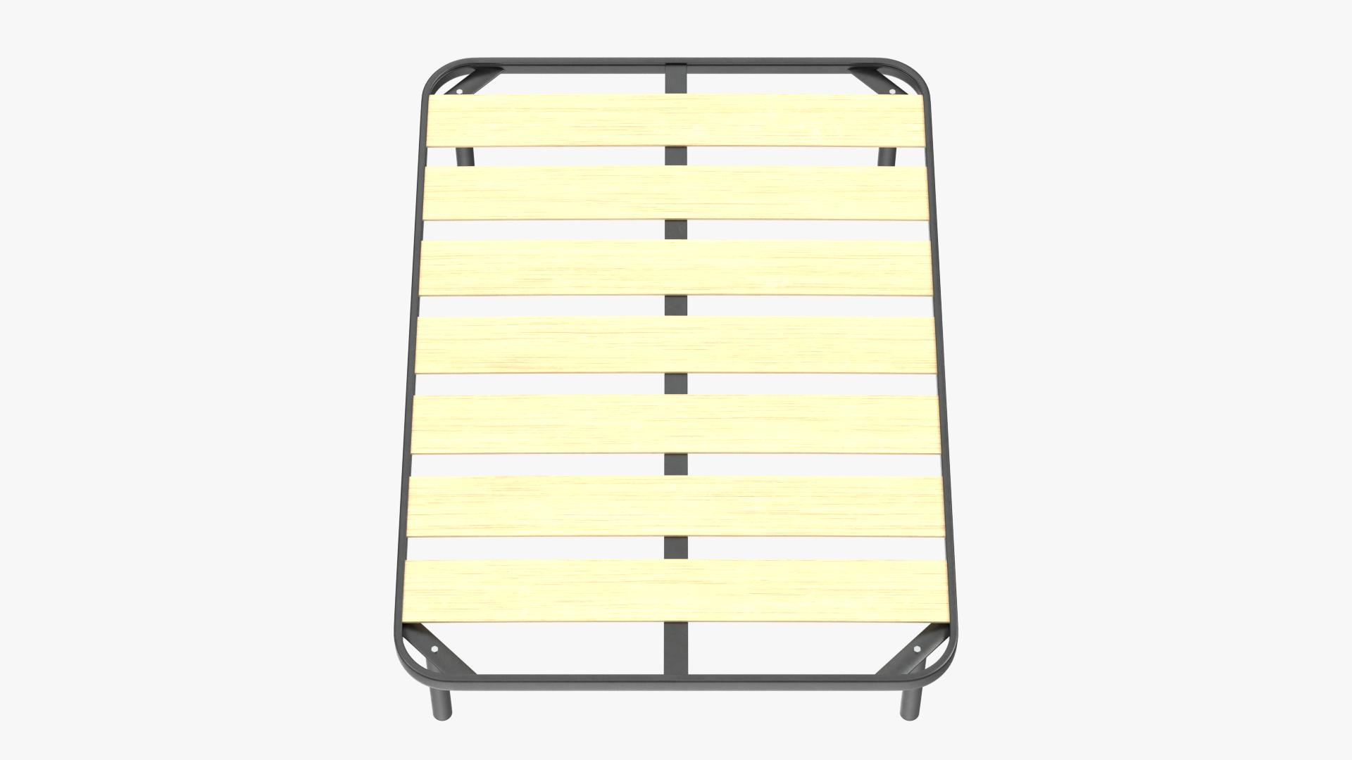 3D Full Size Bed Frame With Large Slats Model - TurboSquid 2054876
