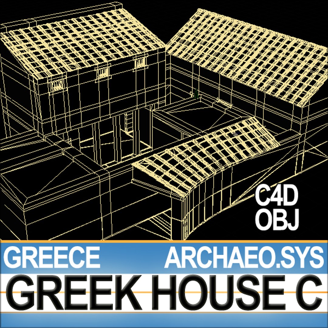 ancient greek house c 3d model
