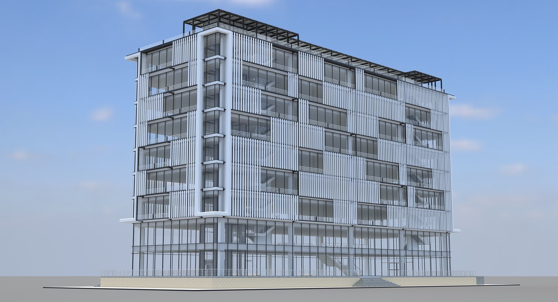 office building 1 interior 3d max