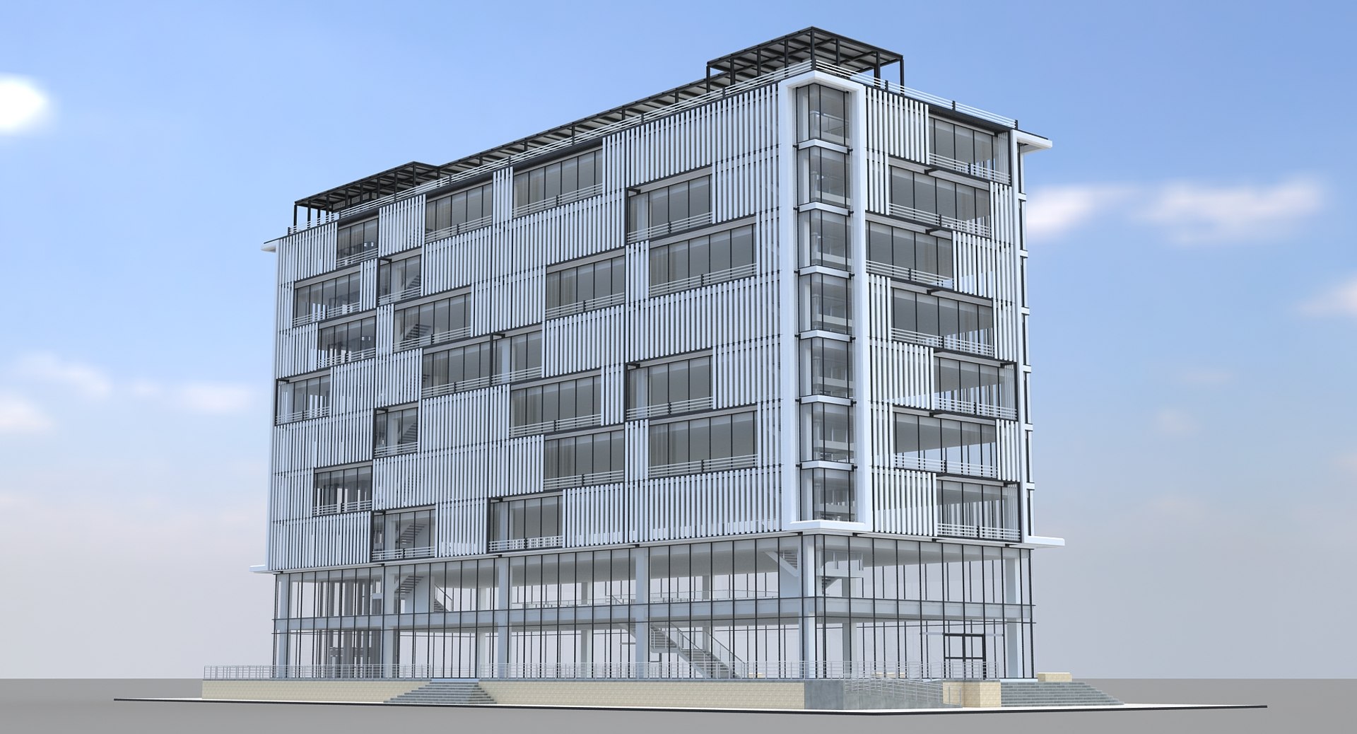 office building 1 interior 3d max