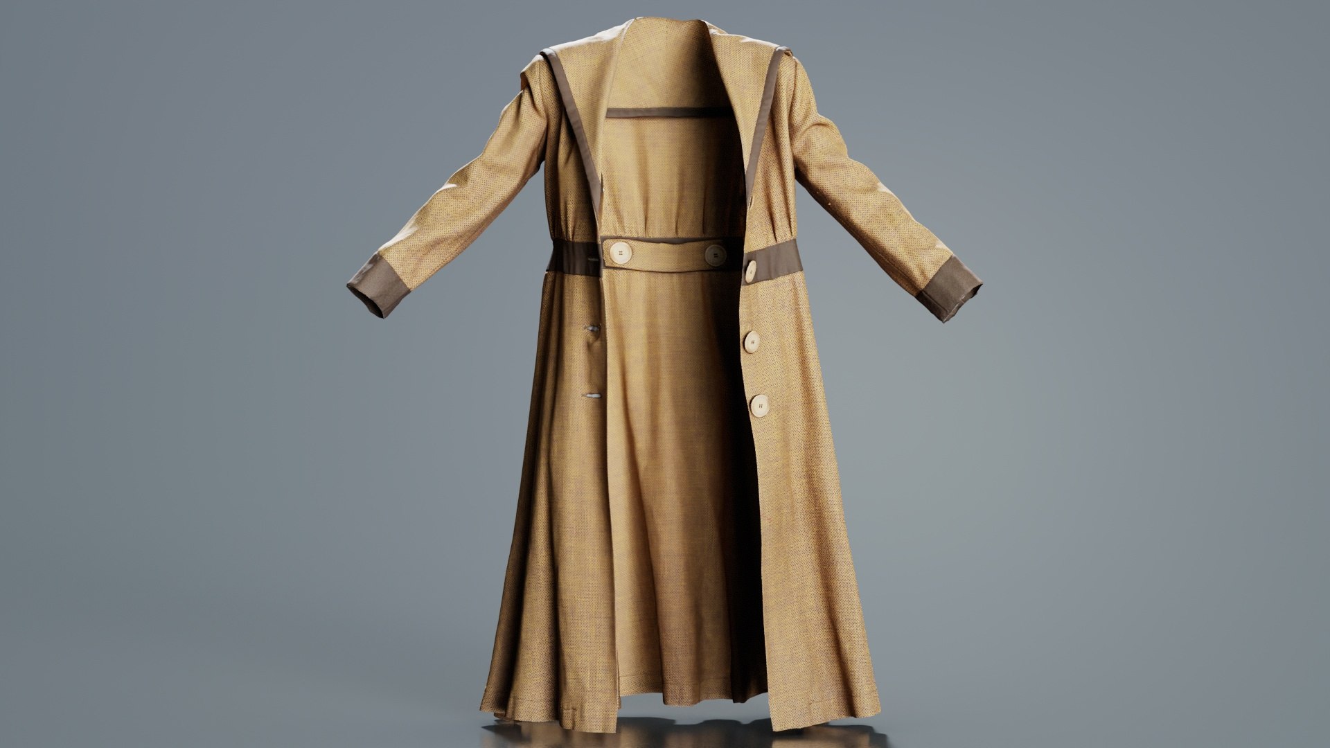 3D Straw Coat Open Remastered - TurboSquid 2359923