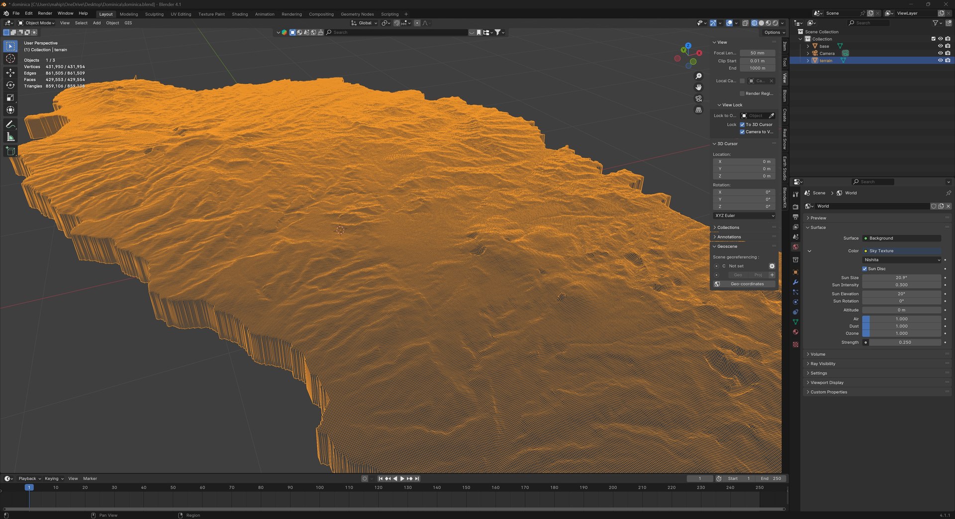 3D Dominica Terrain Map - TurboSquid 2336023