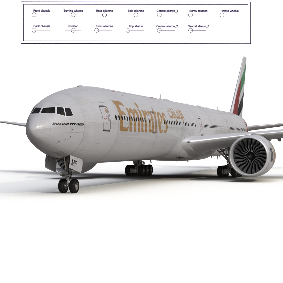 3d model boeing 777-300 emirates airlines