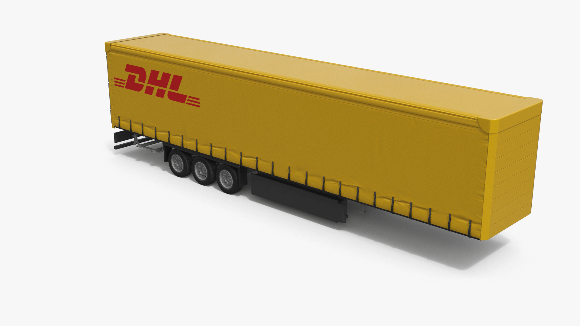 3D DHL Curtain Side Trailer Model - TurboSquid 2419961