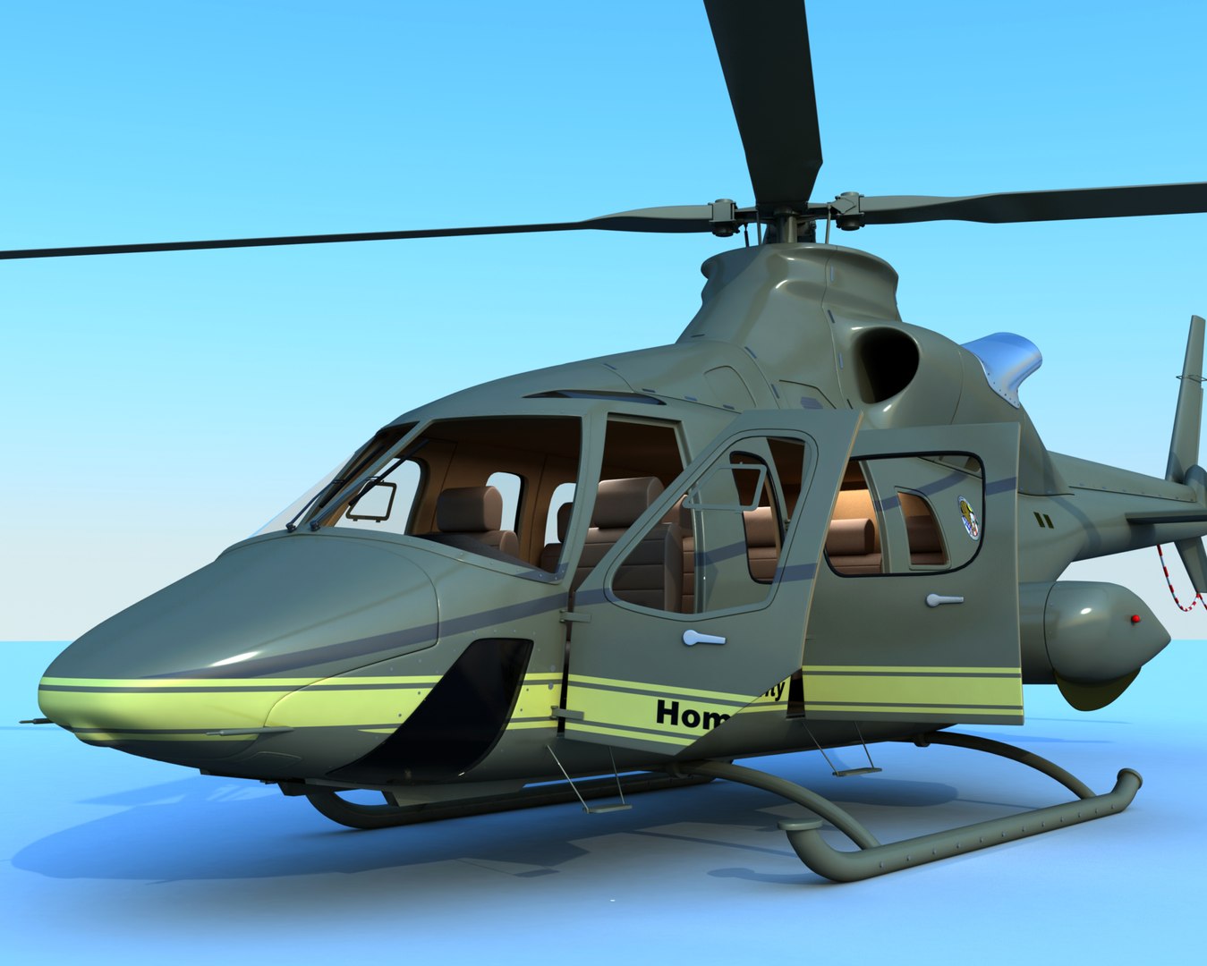 3ds Max Bell Homeland Security Helicopter