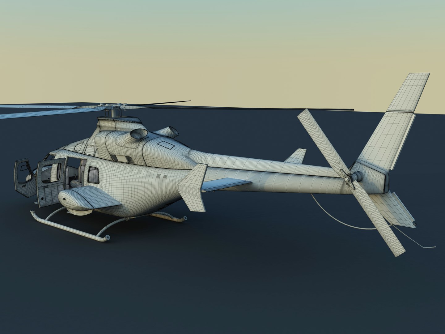 3ds Max Bell Homeland Security Helicopter