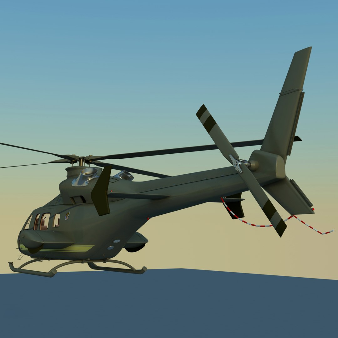 3ds Max Bell Homeland Security Helicopter
