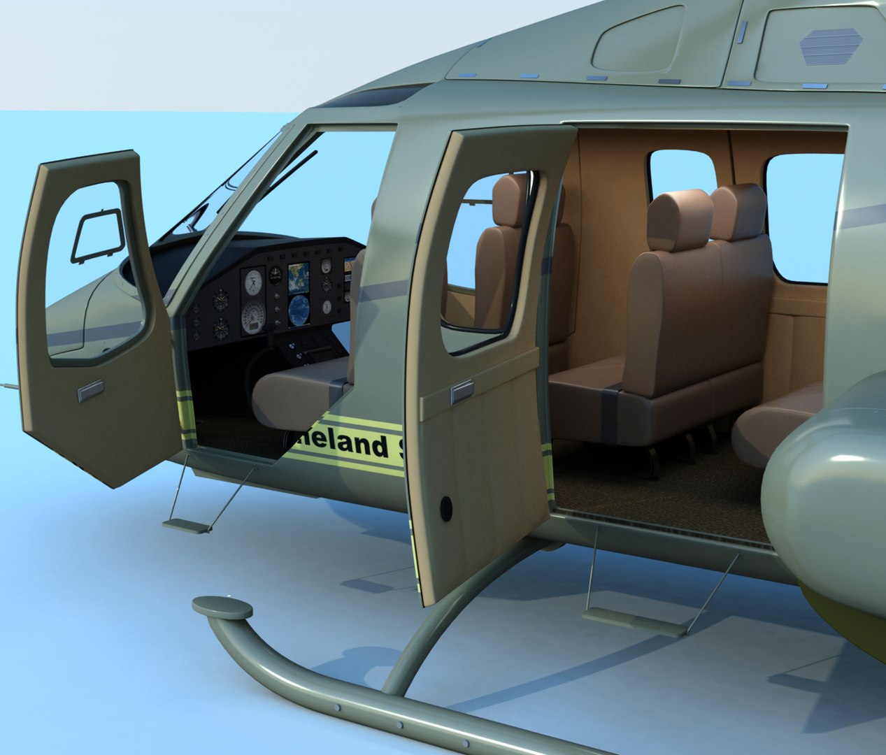 3ds Max Bell Homeland Security Helicopter