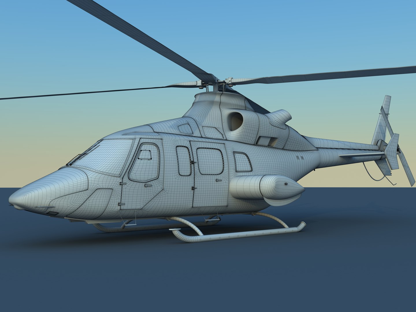 3ds Max Bell Homeland Security Helicopter