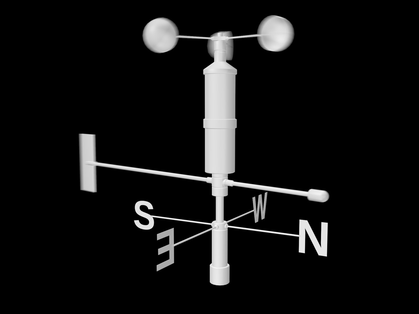 3D Weather Vane With Anemometer - TurboSquid 2155665
