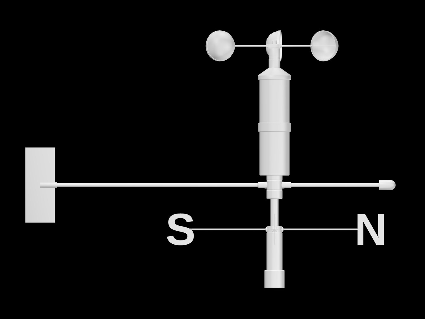 3D Weather Vane With Anemometer - TurboSquid 2155665