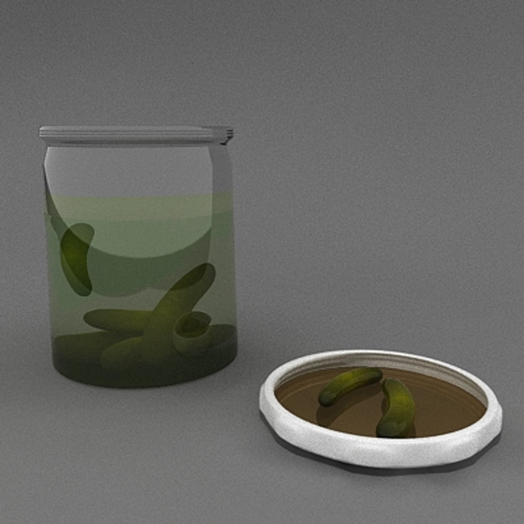 Glass Jar Pickles 3d Model