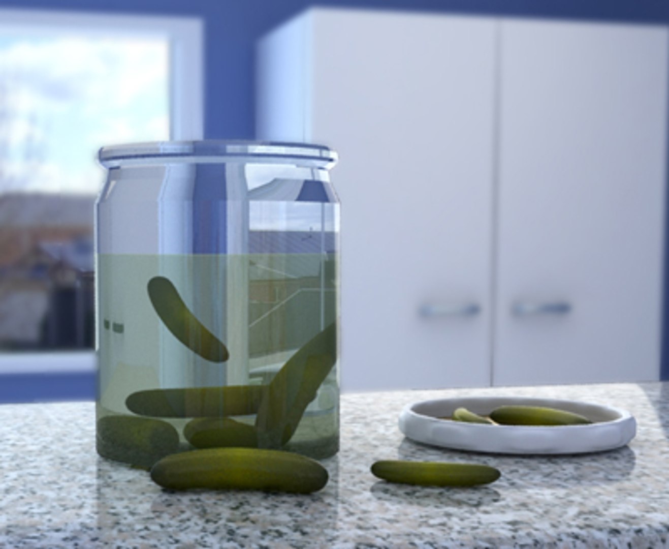 Glass Jar Pickles 3d Model