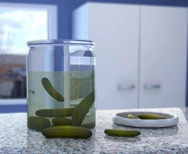 glass jar pickles 3d model
