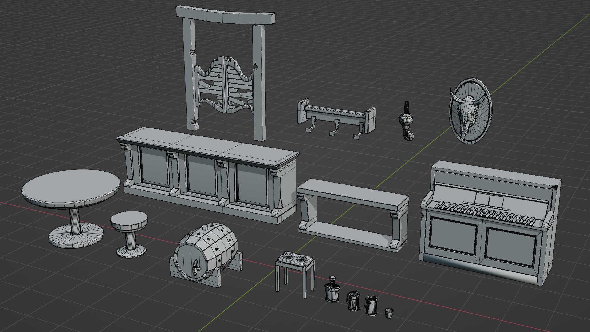 Western Bar Props 3D - TurboSquid 2036173