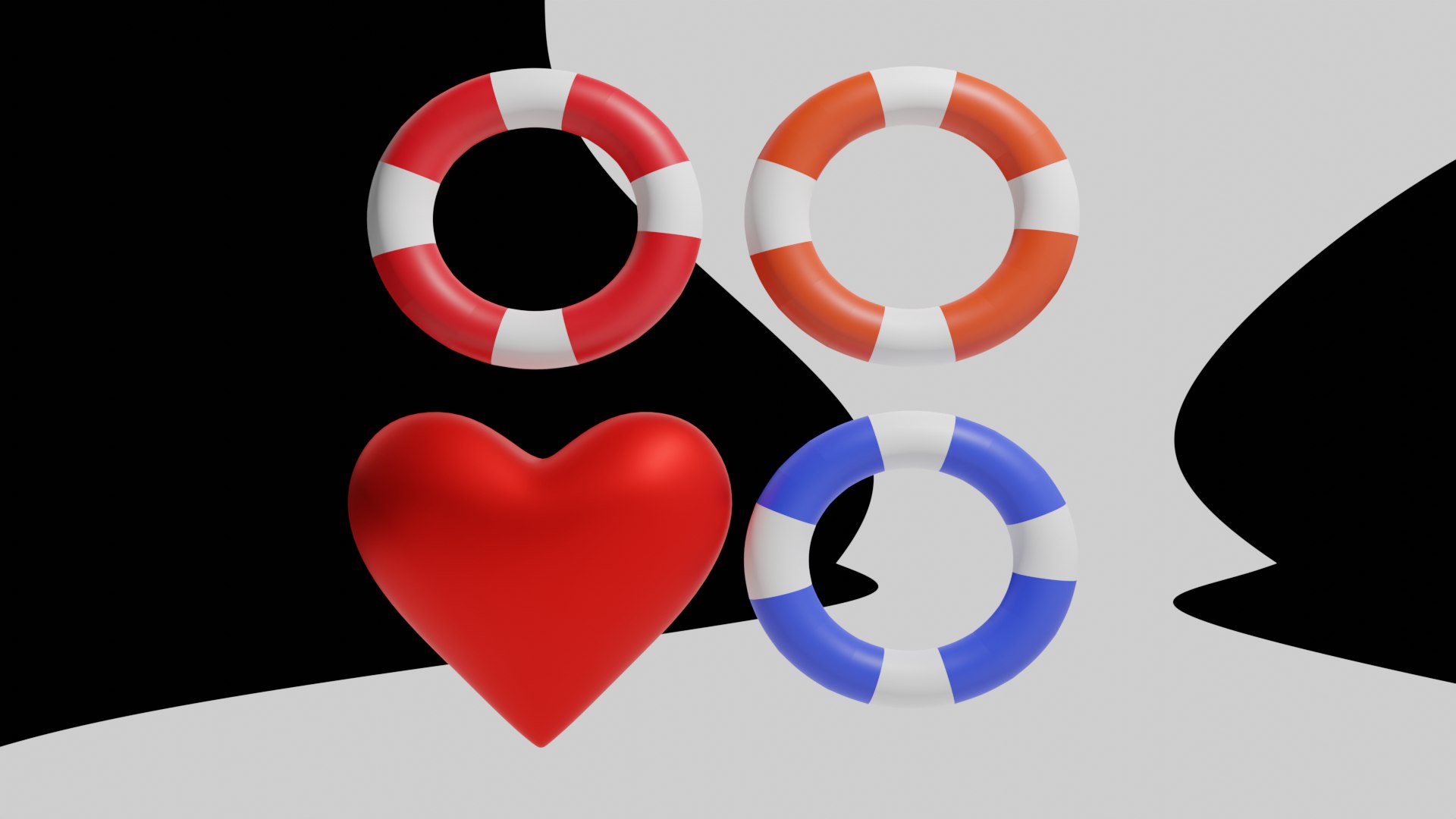 Heart In Swimming Wheel 3D Model - TurboSquid 2155308