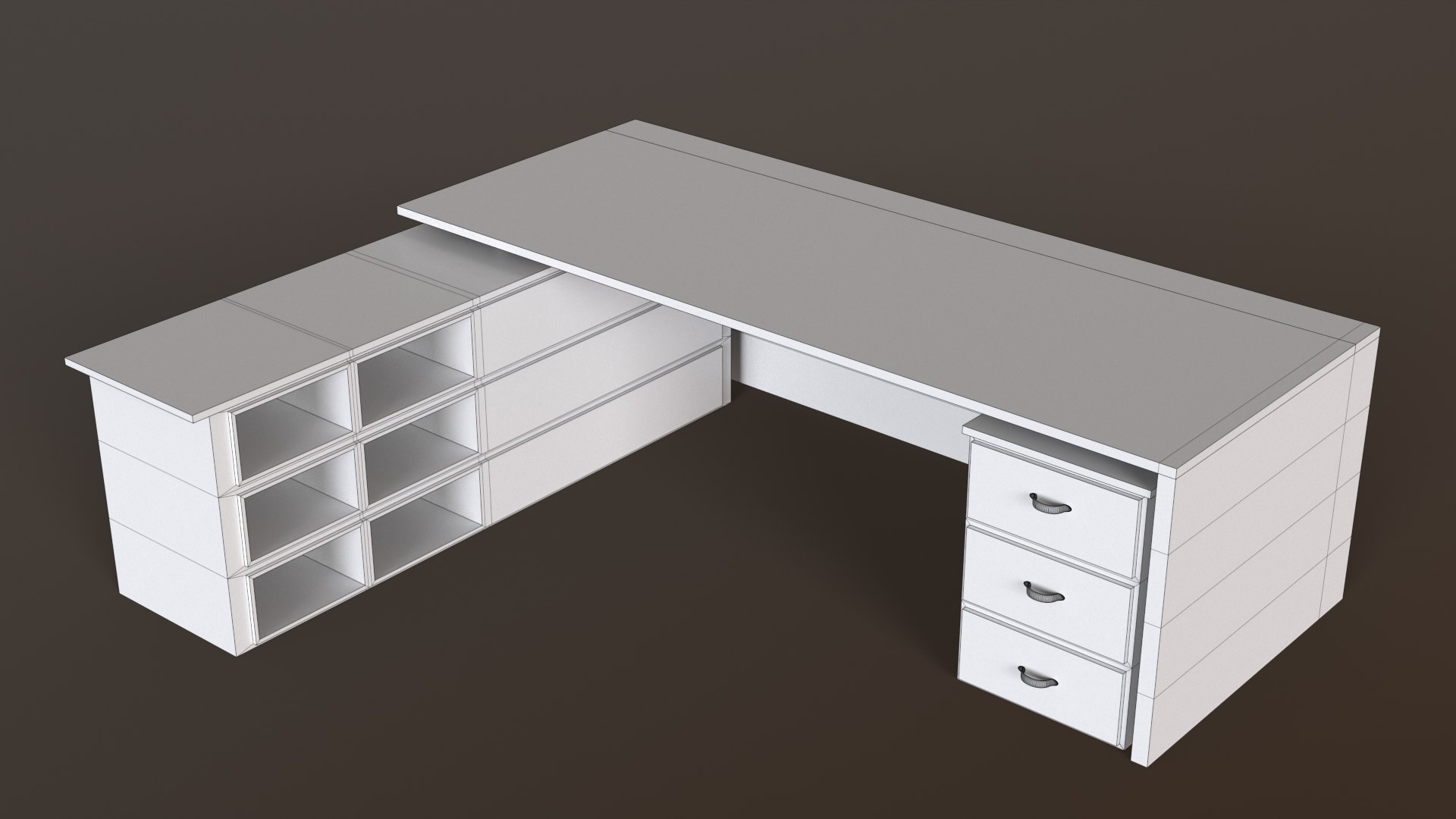 Office Table Desk - Game Ready Low-poly 3D Model 3D Model - TurboSquid ...