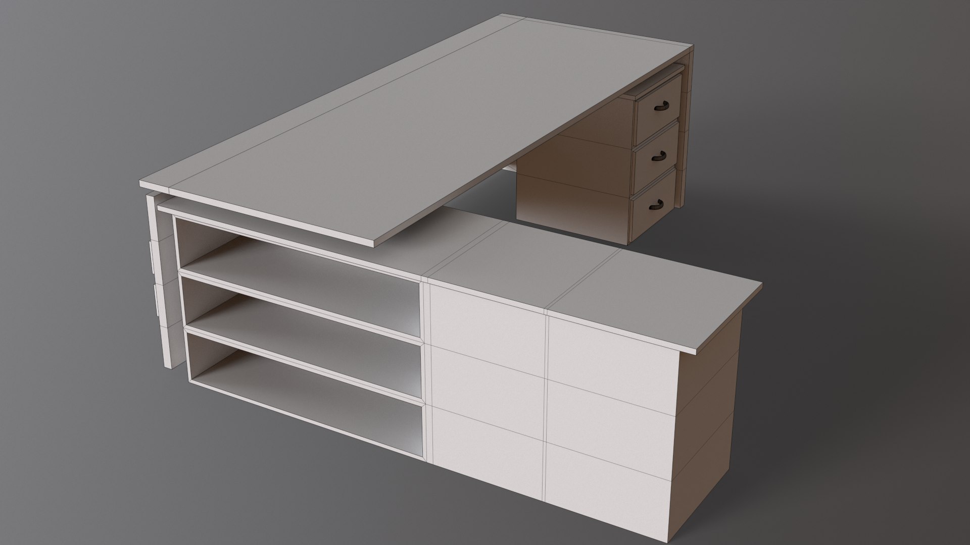 Office Table Desk - Game Ready Low-poly 3D Model 3D Model - TurboSquid ...