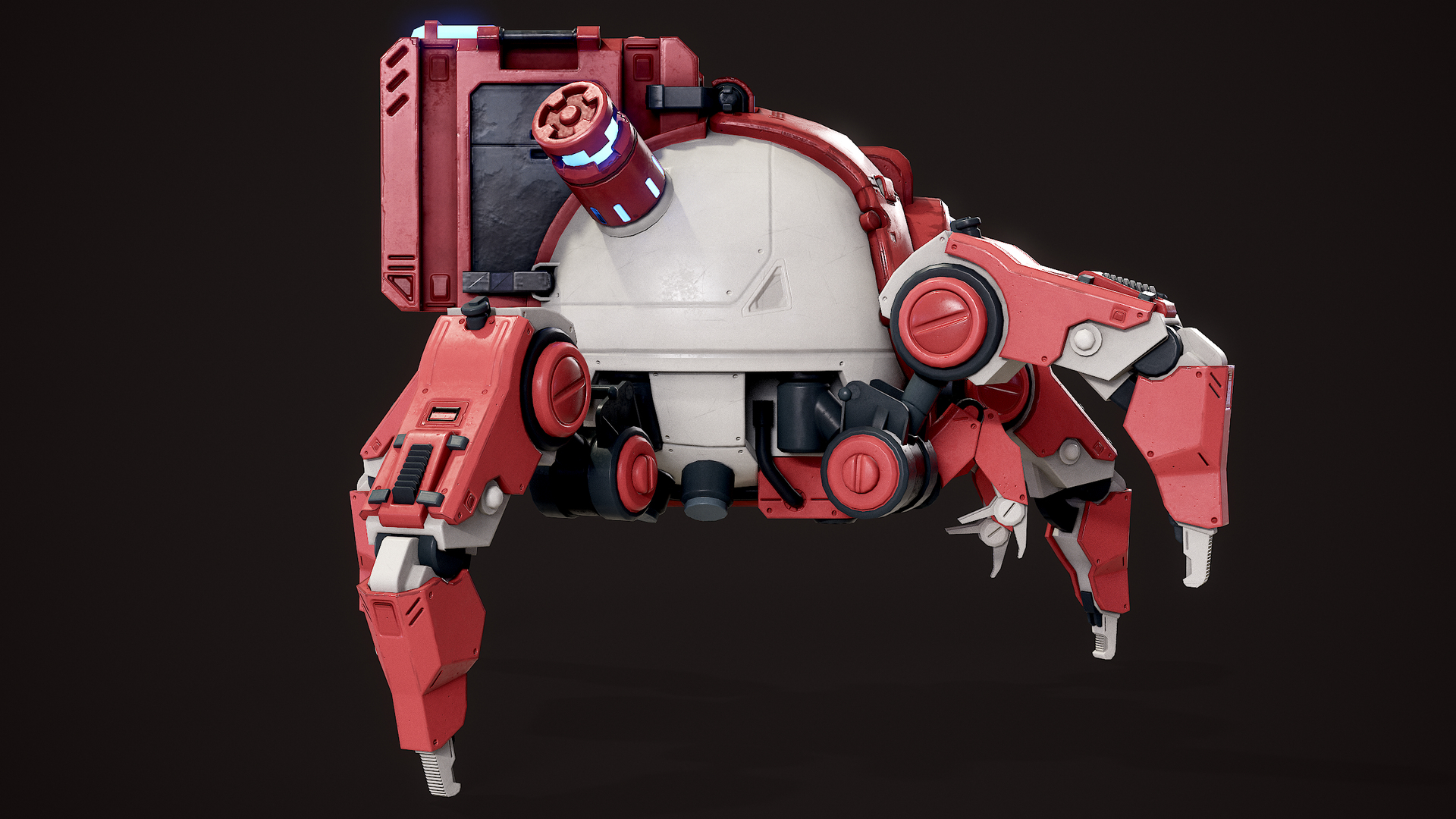 Sci-Fi 워커 로봇 Rigged Lowpoly PBR 3D 모델 - TurboSquid 1756618