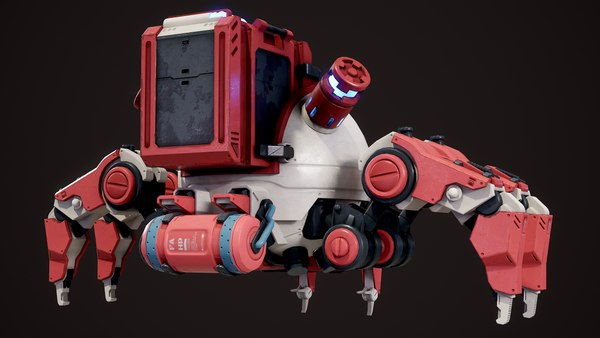 3D Sci-Fi Walker Robot Rigged Lowpoly PBR model - TurboSquid 1756618
