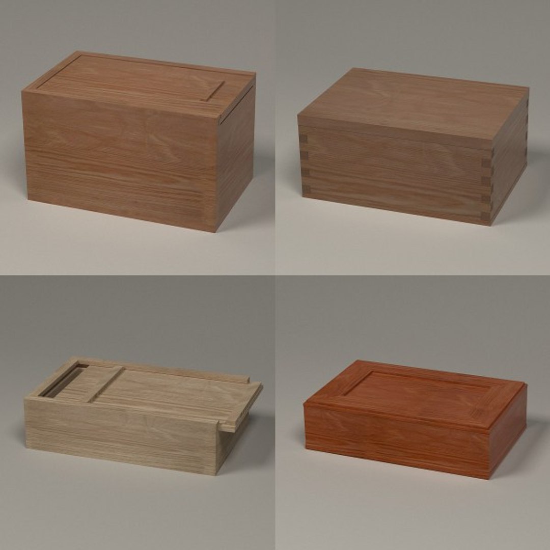 wooden boxes 3d 3ds