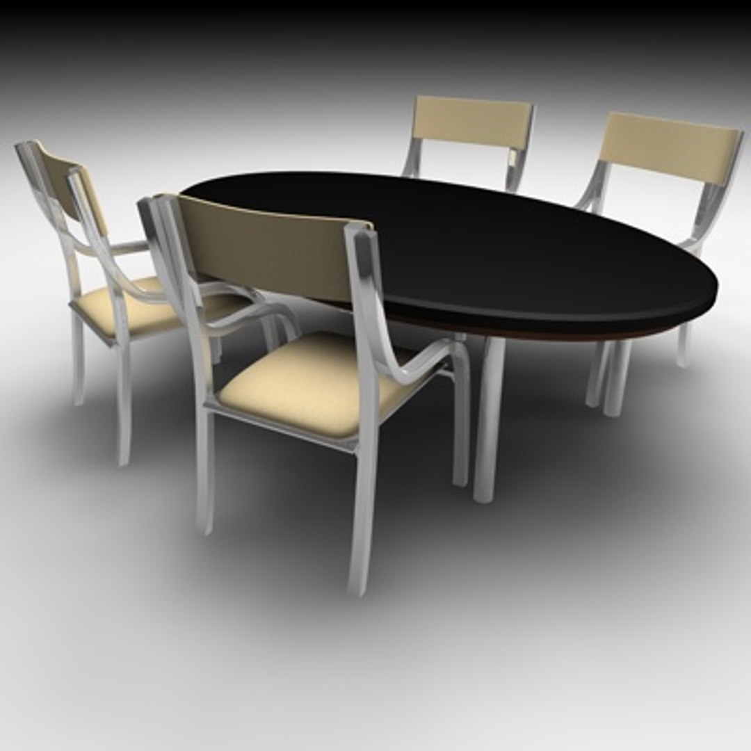 3d Model Of Table Chair