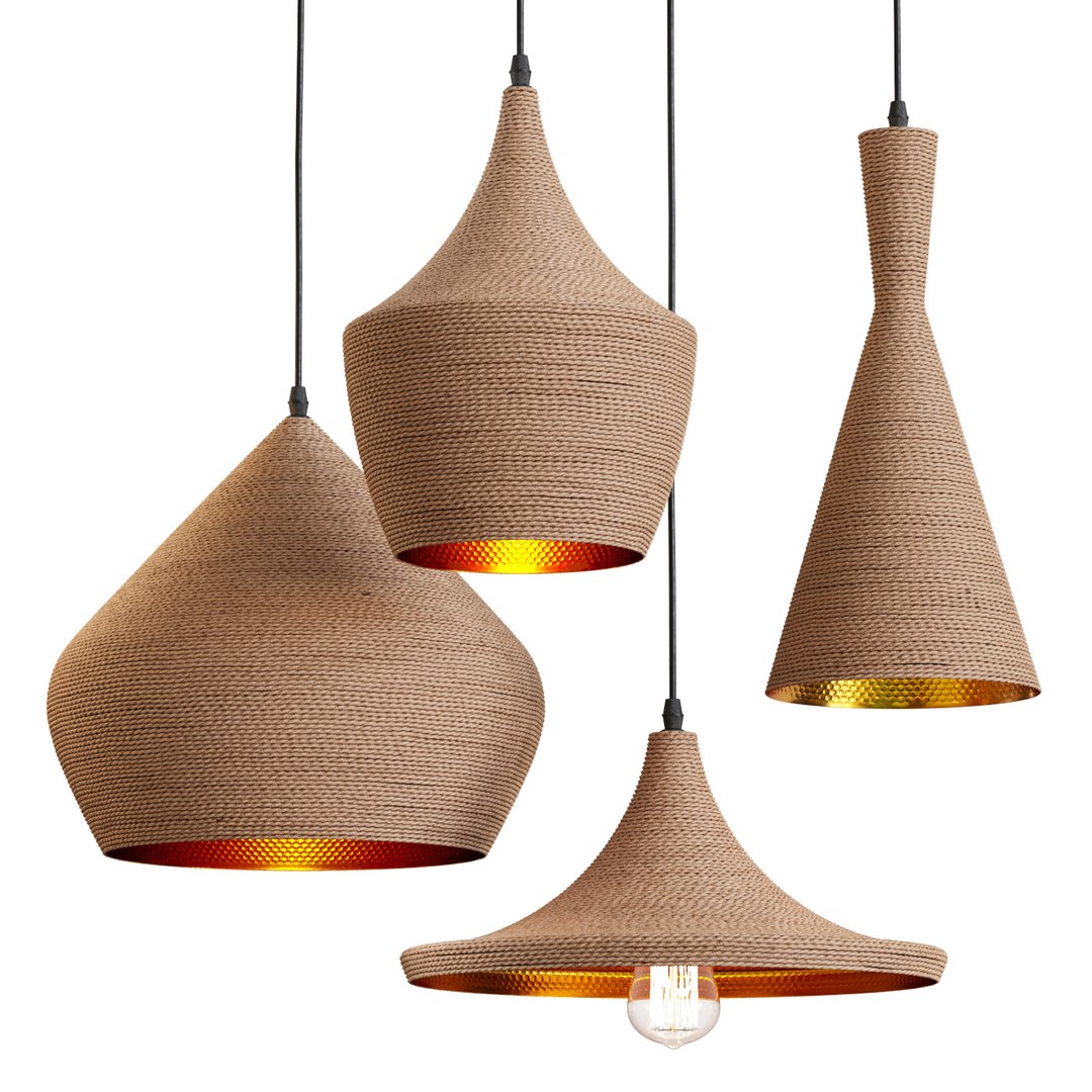 3D model Pendant lights with rope winding - TurboSquid 1820683