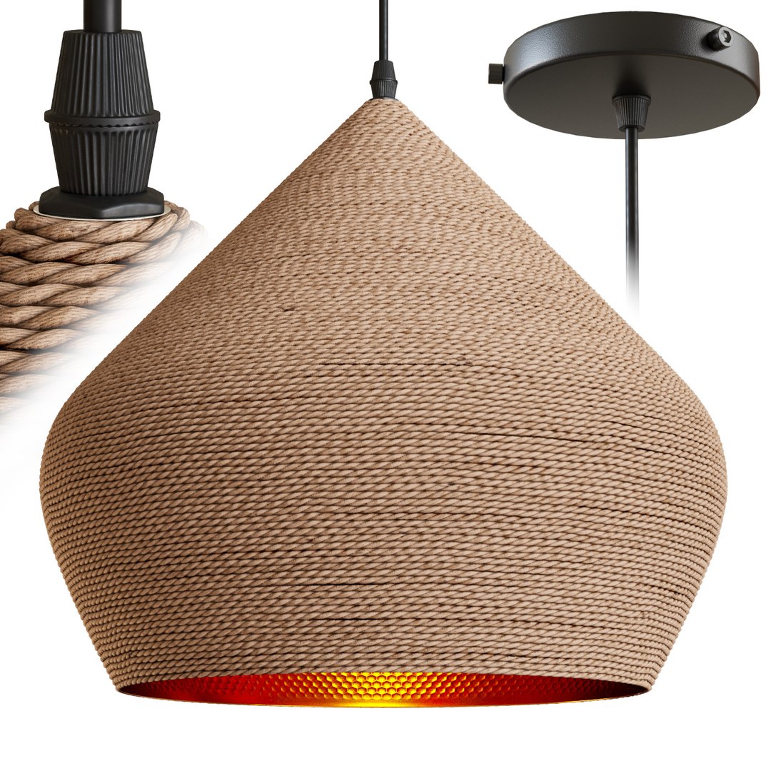3D model Pendant lights with rope winding - TurboSquid 1820683
