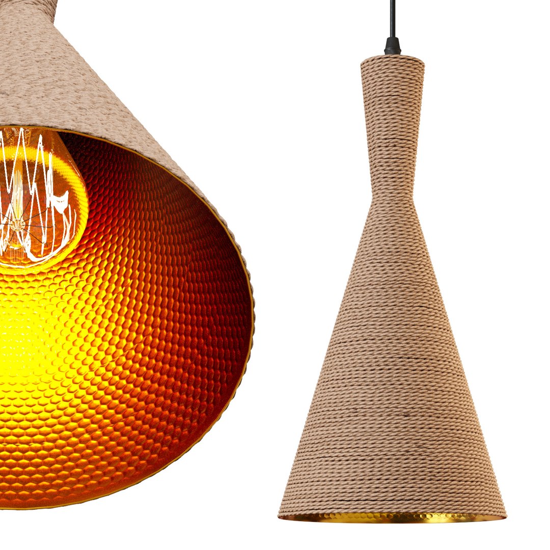 3D model Pendant lights with rope winding - TurboSquid 1820683