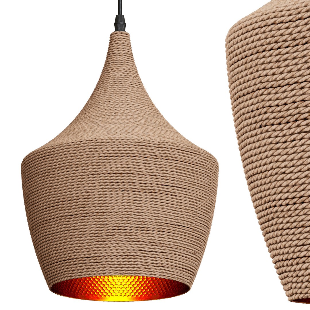 3D model Pendant lights with rope winding - TurboSquid 1820683
