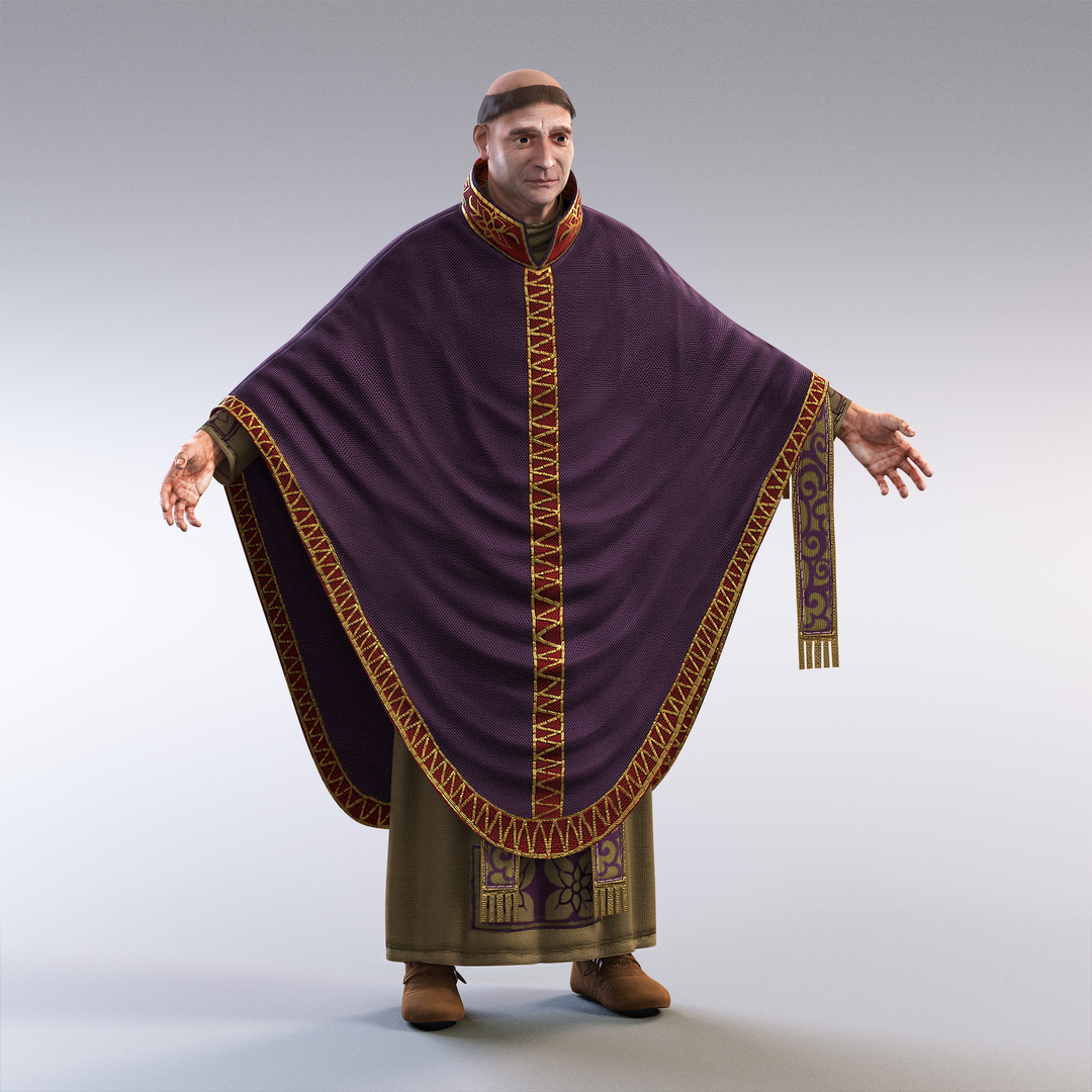 3d medieval priest
