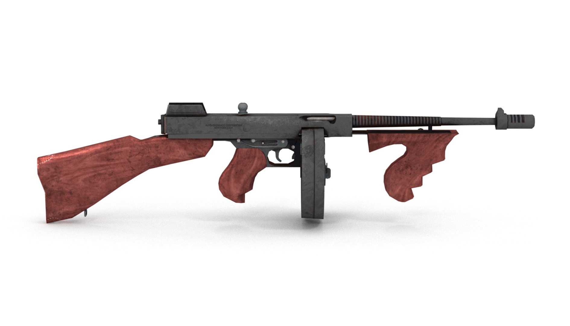 Thompson Submachine Gun 3d Model