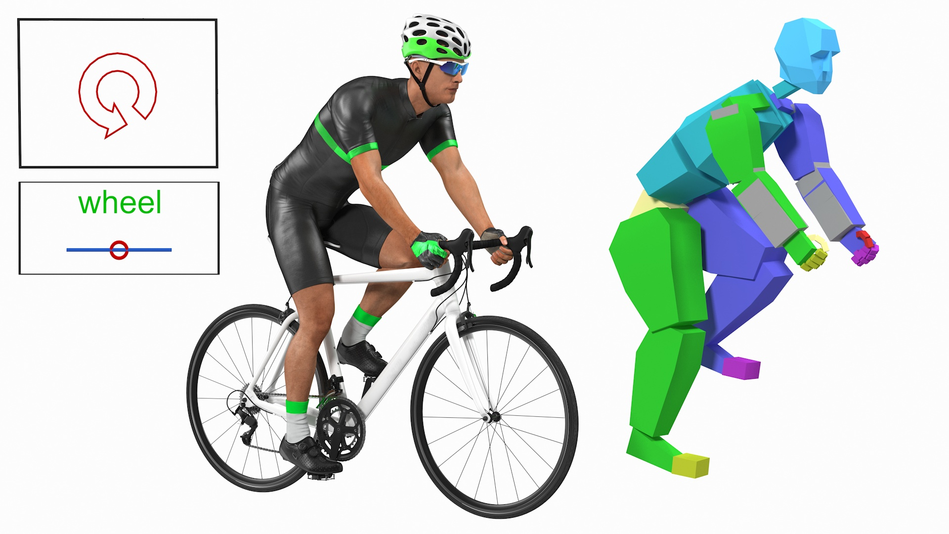 Cyclist Riding Bike Rigged 3D Model - TurboSquid 1597175