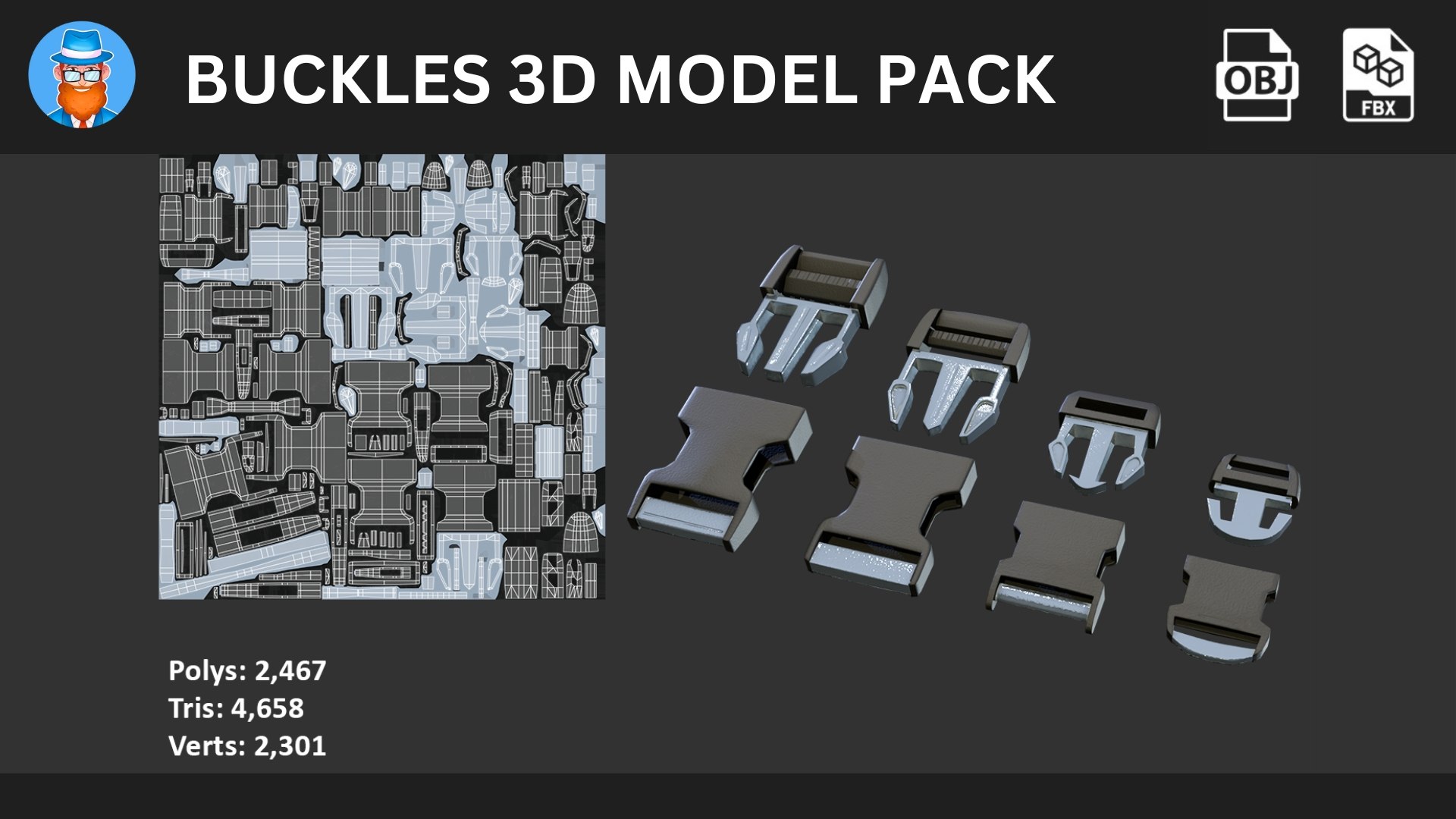 Buckles 3D Model Pack 3D Model - TurboSquid 2396757