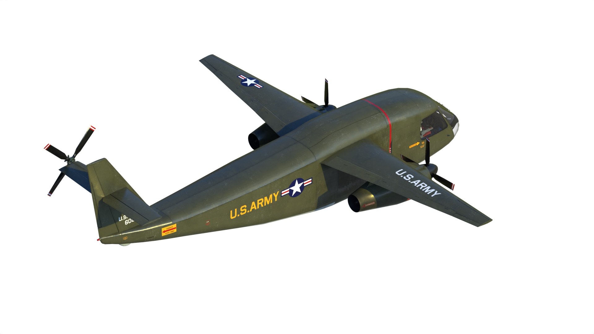 3D Model Lockheed CL-945 Stowed Rotor Aircraft CARR - TurboSquid 2184169