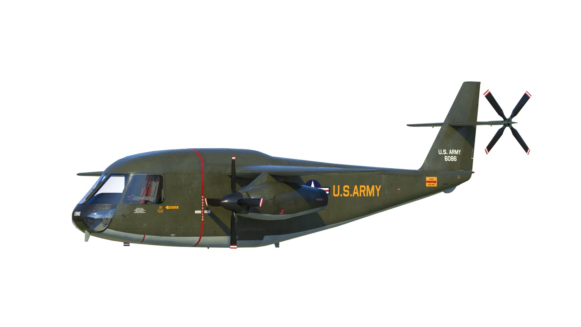 3D Model Lockheed CL-945 Stowed Rotor Aircraft CARR - TurboSquid 2184169