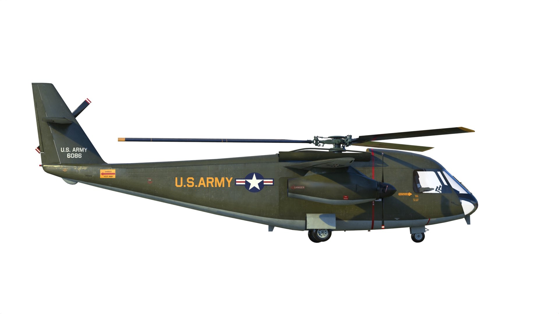 3D Model Lockheed CL-945 Stowed Rotor Aircraft CARR - TurboSquid 2184169