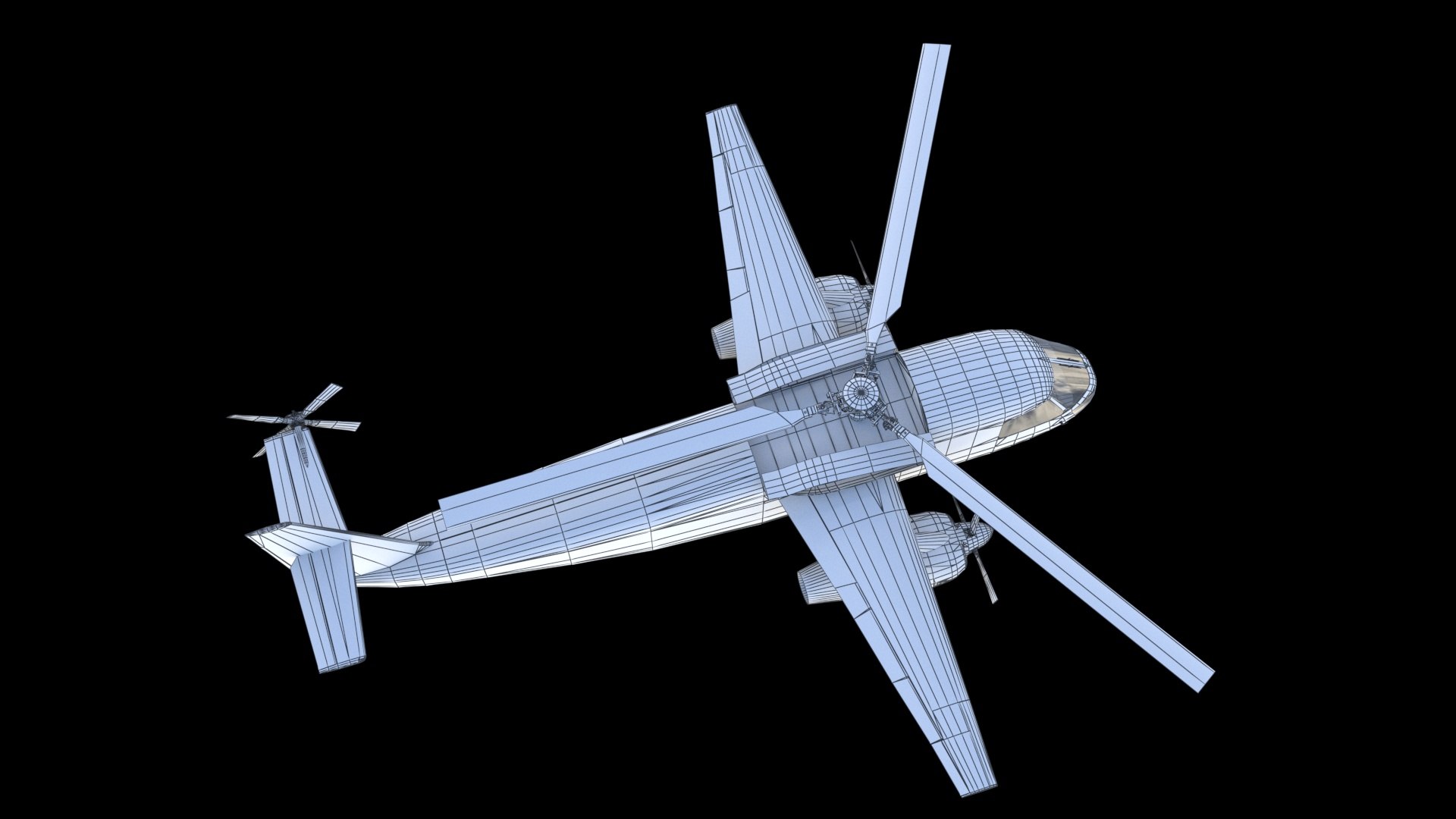3D Model Lockheed CL-945 Stowed Rotor Aircraft CARR - TurboSquid 2184169