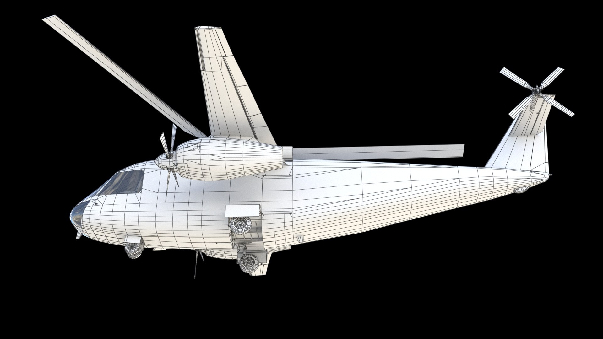 3D Model Lockheed CL-945 Stowed Rotor Aircraft CARR - TurboSquid 2184169