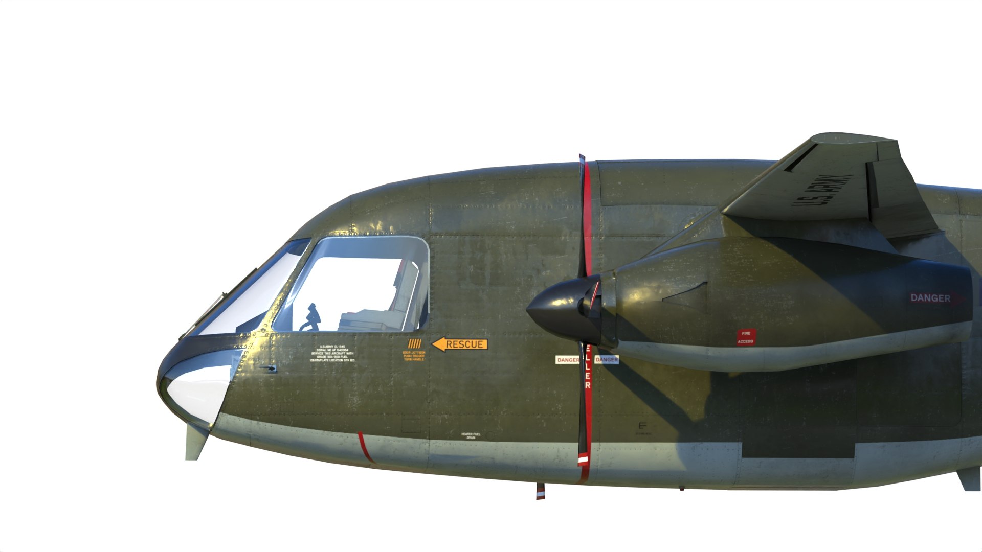 3D Model Lockheed CL-945 Stowed Rotor Aircraft CARR - TurboSquid 2184169