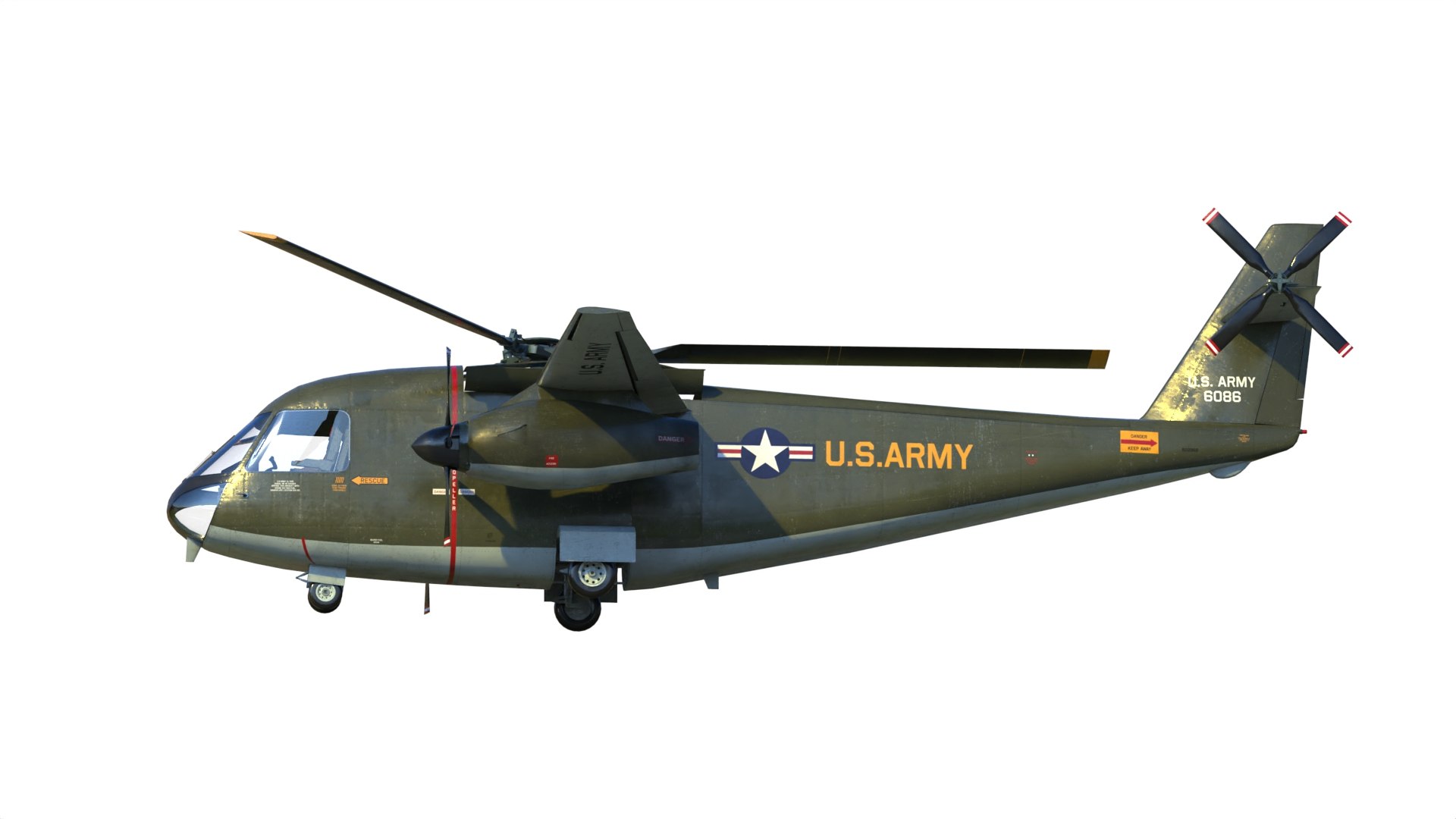 3D Model Lockheed CL-945 Stowed Rotor Aircraft CARR - TurboSquid 2184169