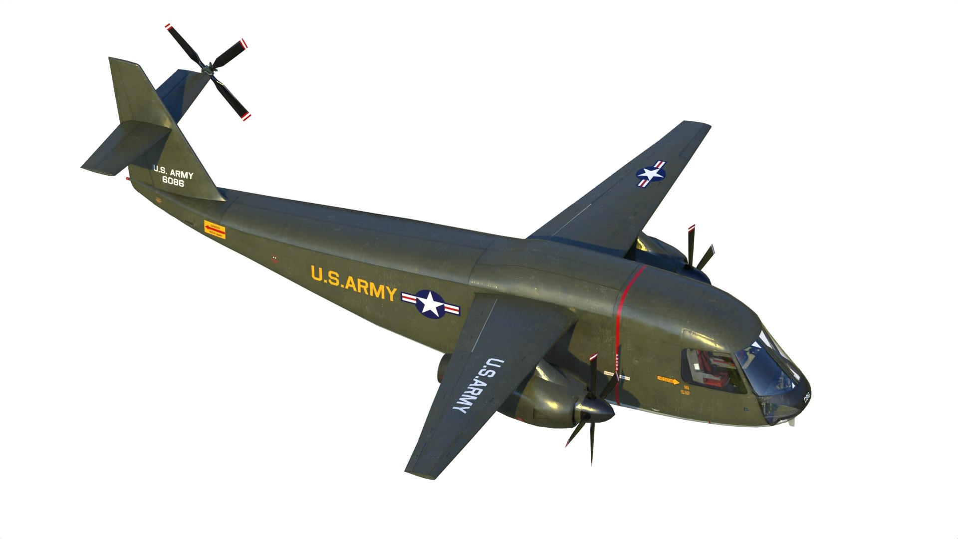 3D Model Lockheed CL-945 Stowed Rotor Aircraft CARR - TurboSquid 2184169