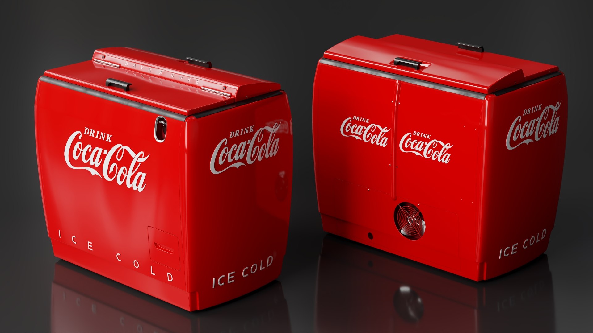 3D Vintage Cooler Coca Cola Model - TurboSquid 2248689