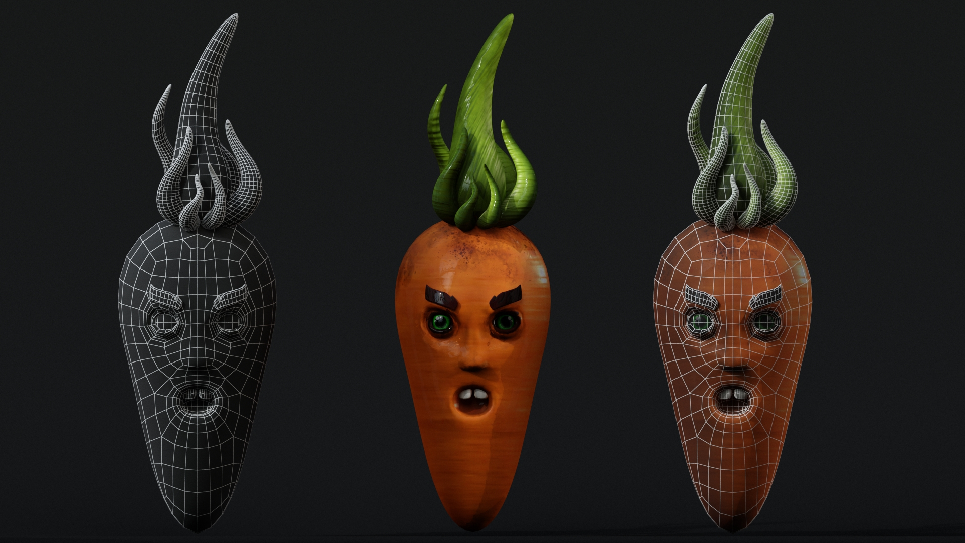 Evil Carrot 3D Model - TurboSquid 1919721