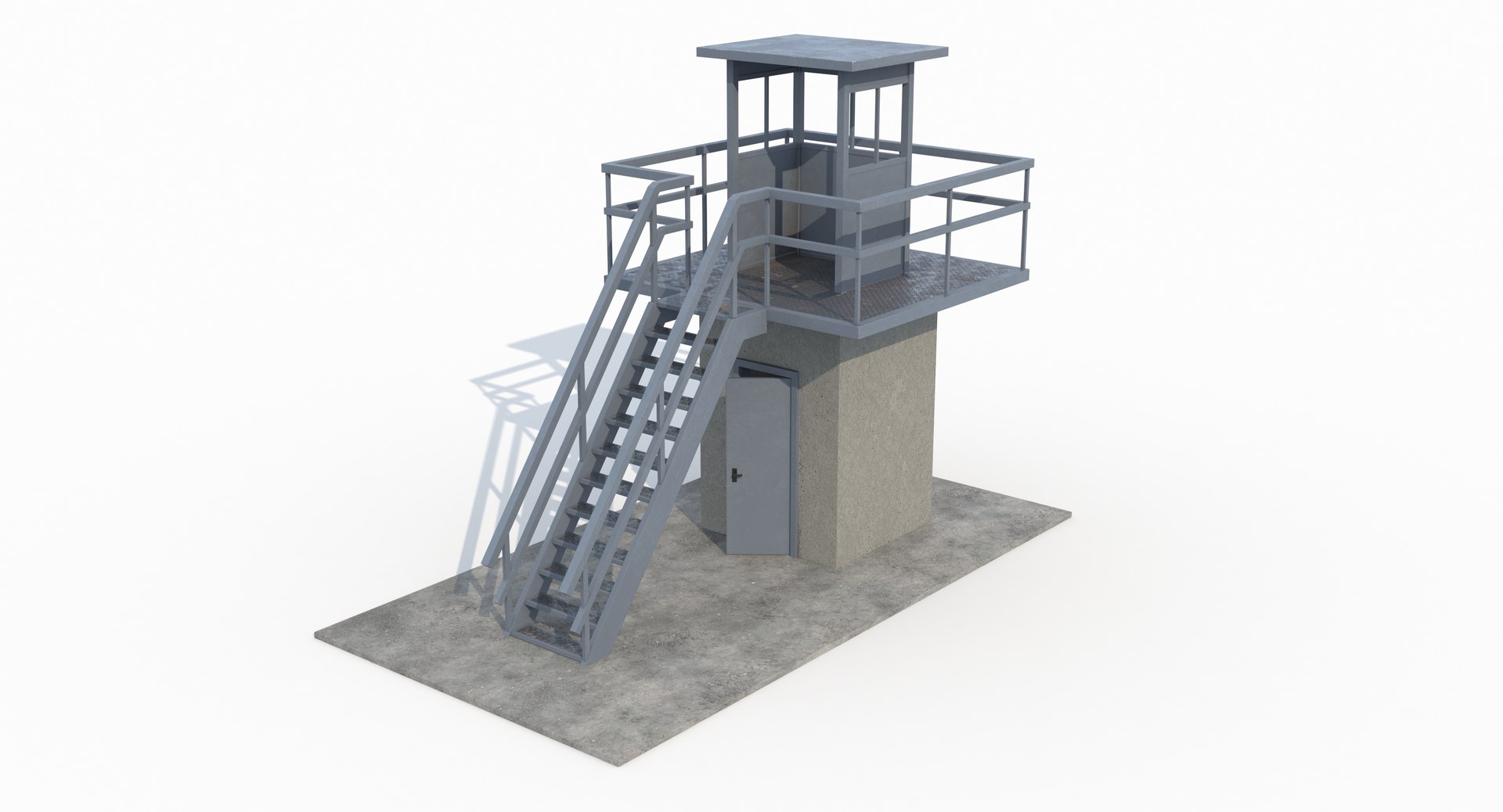 Concrete Guard Tower 2 3D Model - TurboSquid 2300285