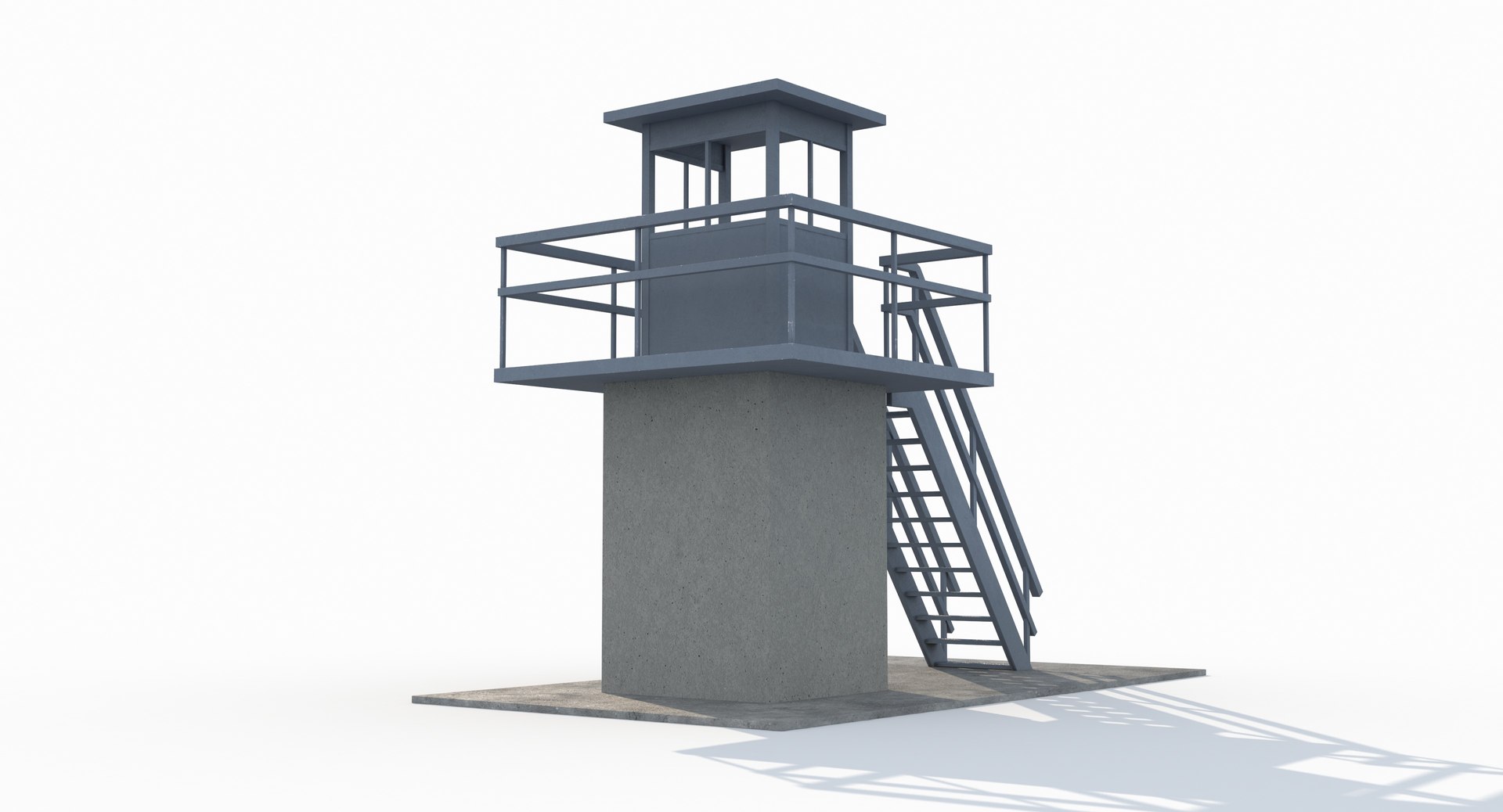 Concrete Guard Tower 2 3D Model - TurboSquid 2300285