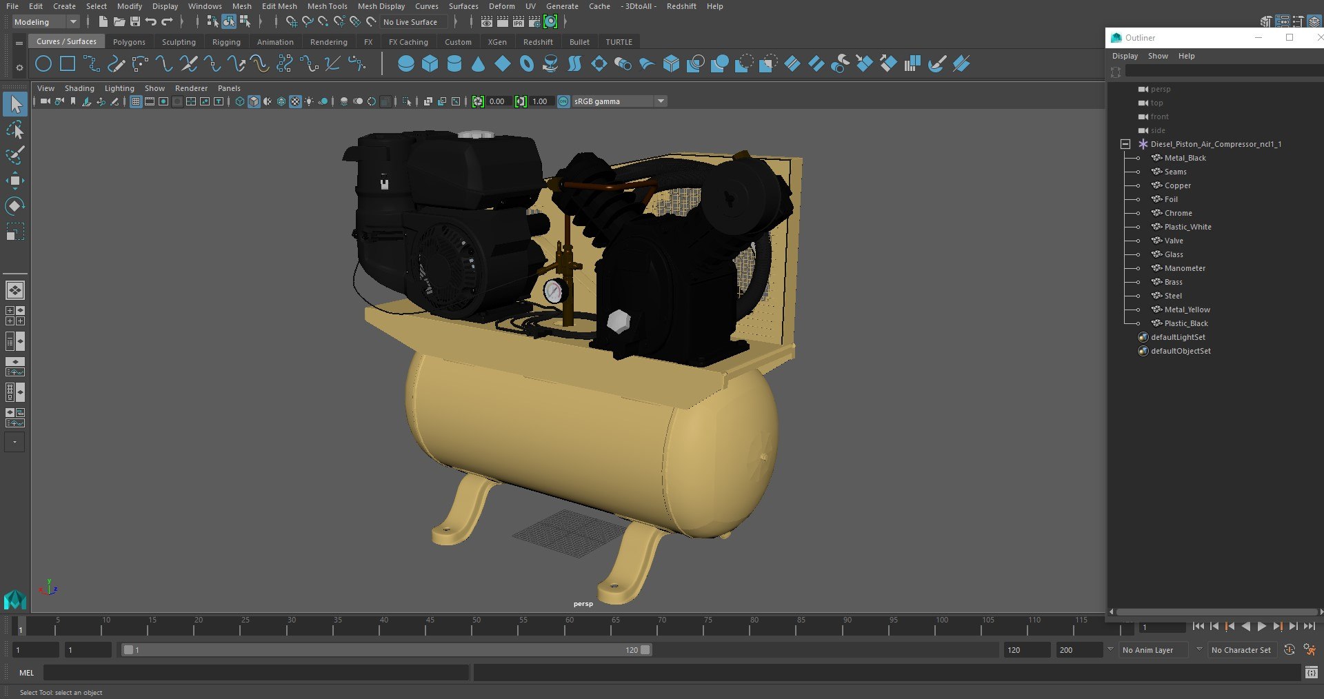 3D Diesel Piston Air Compressor - TurboSquid 2143294