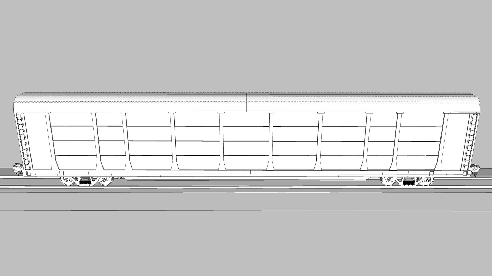 Train Car Autorack 3d Model